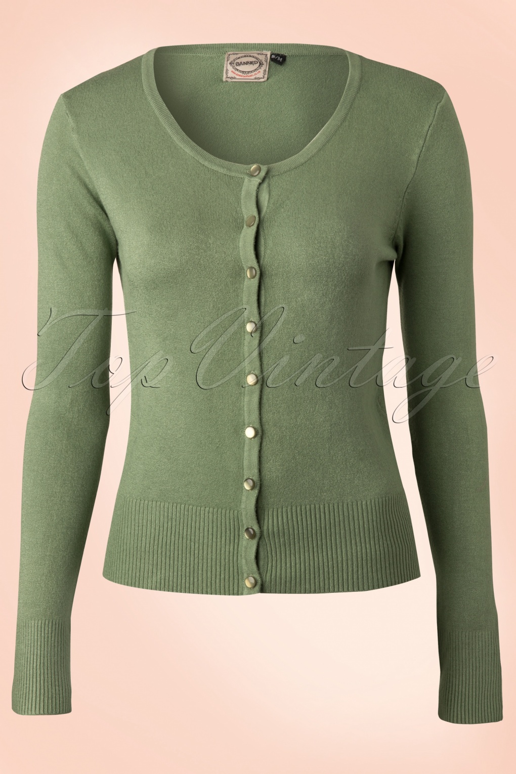 50s Getaway Cardigan in Vintage Green