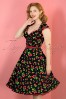 PINUP COUTURE retro Heidi Black Cherry Swing dress