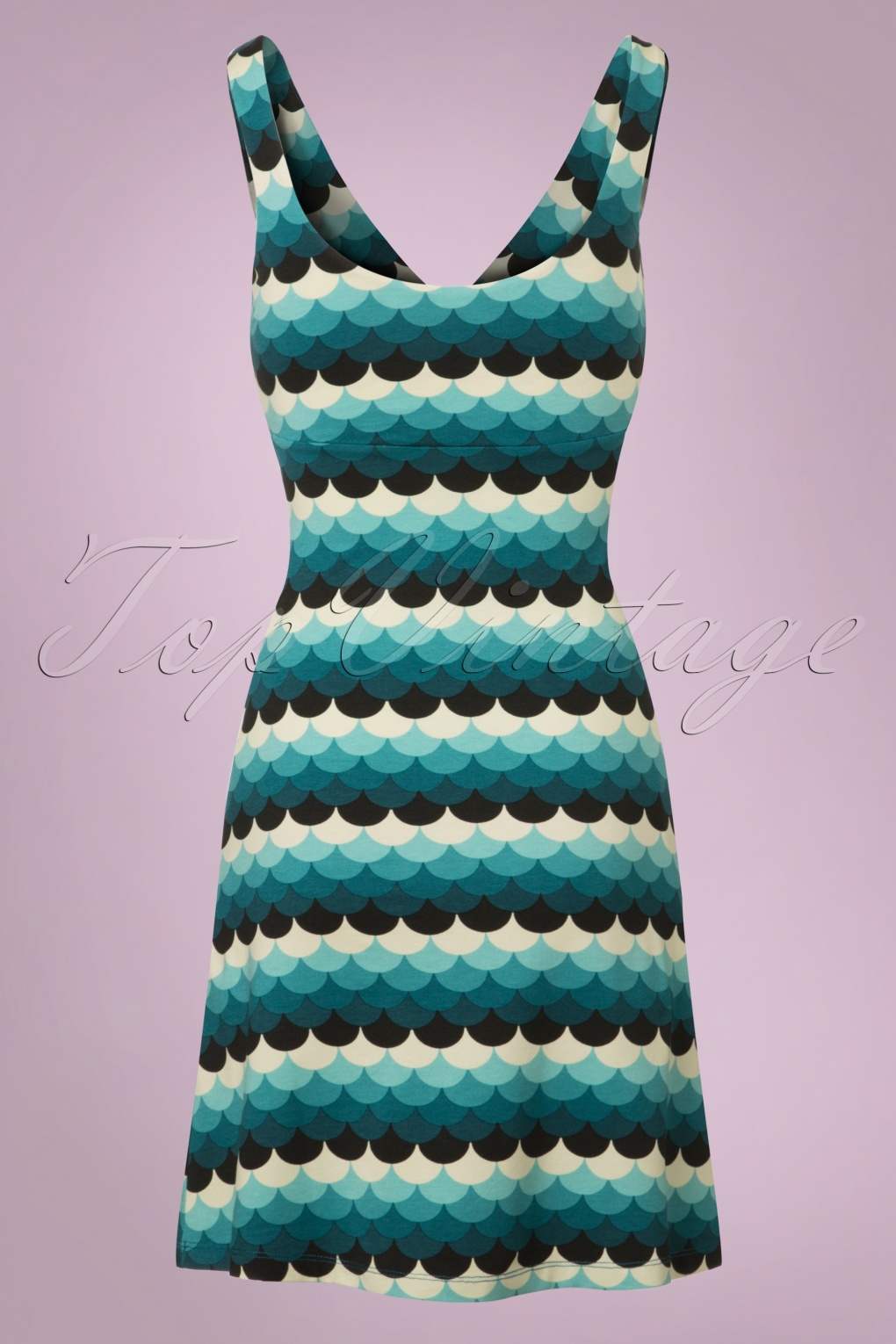 70s Ginger Frisky Dress in Dragonfly Blue