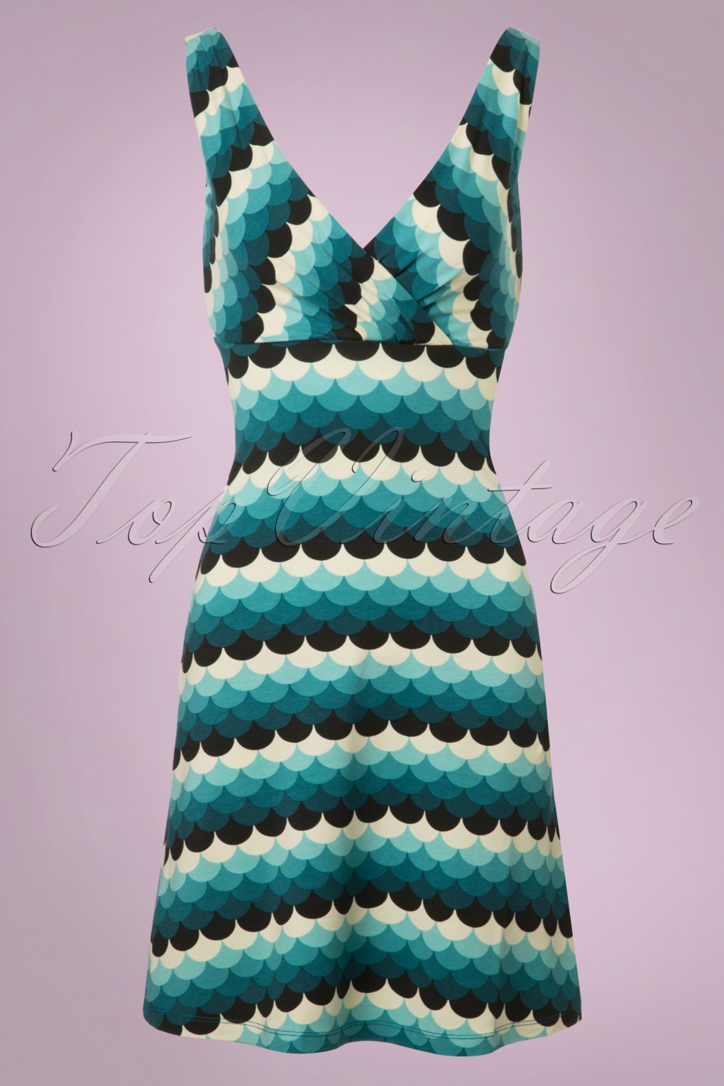 70s Ginger Frisky Dress in Dragonfly Blue