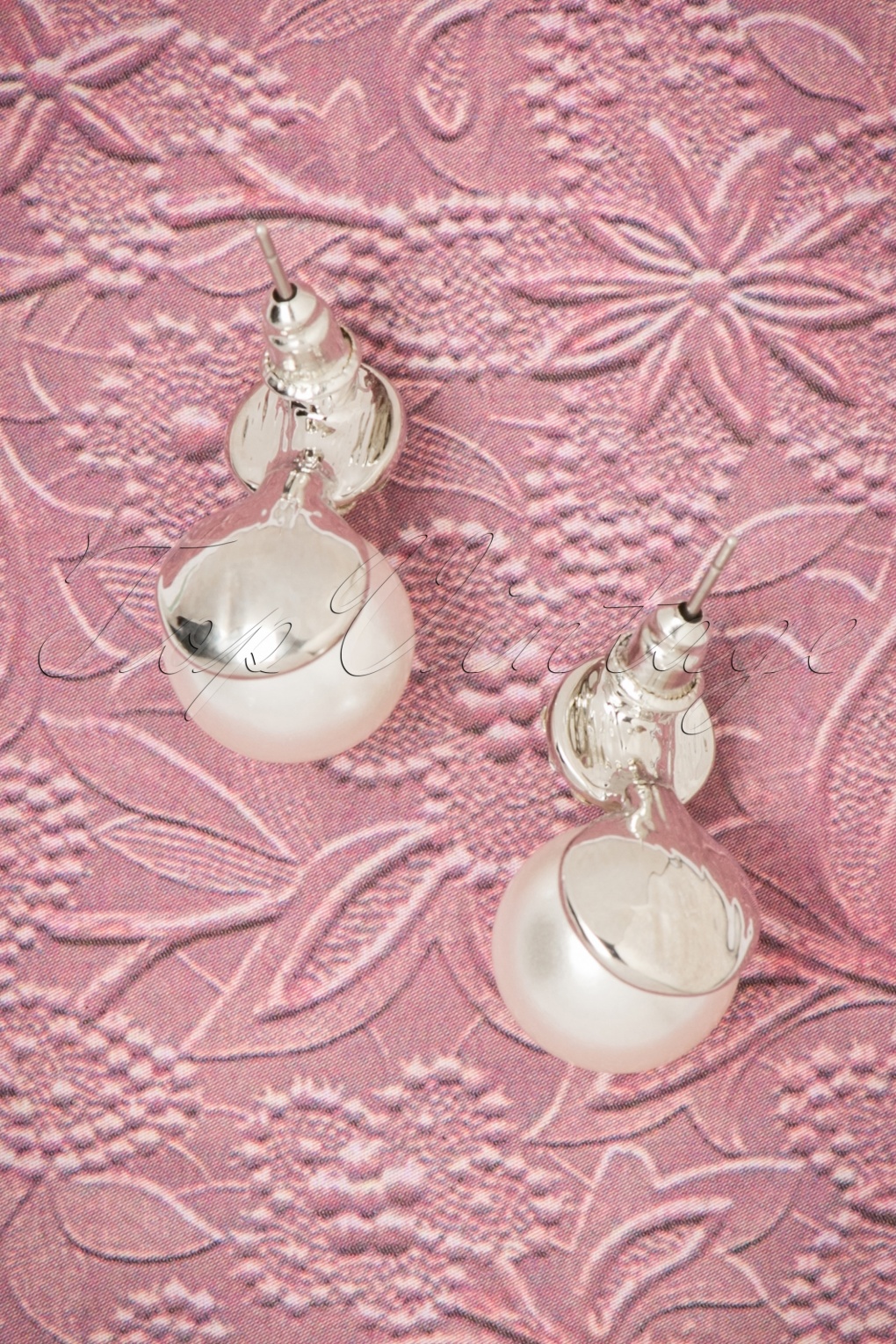 30s Betsy Pearl and Diamond Earrings in Silver