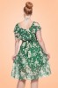 50s Agatha Floral Swing Dress in Green