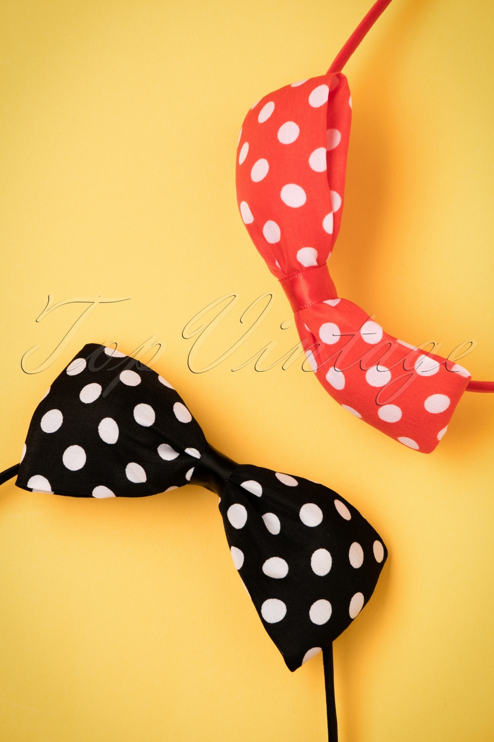 50s Polkadot Cute Bow Hair Band in Red