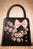 50s Carla Blossom Bow Handbag in Black and Pink