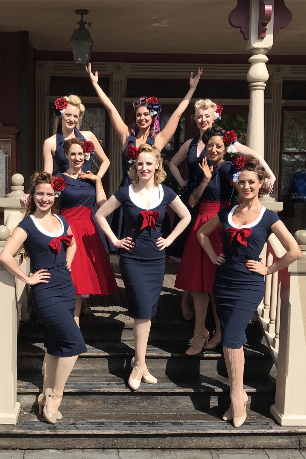 50s Darlene Swing Dress In Navy And Red