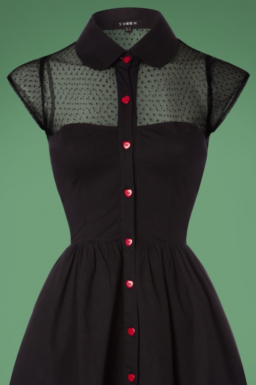 50s Heart Dress in Black and Red