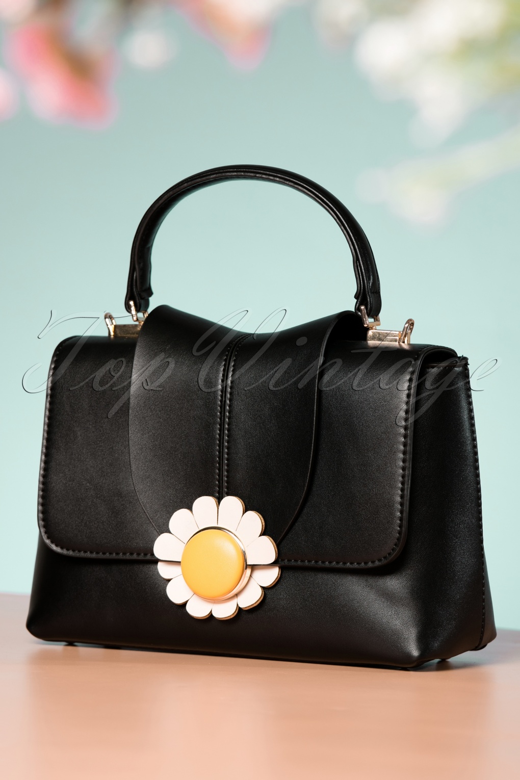60s Daisy Handbag in Black