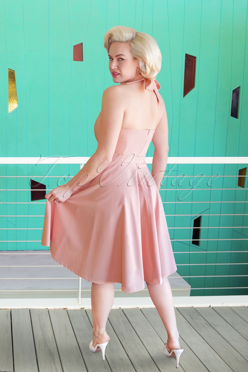 50s Alice Swing Dress in Soft Pink