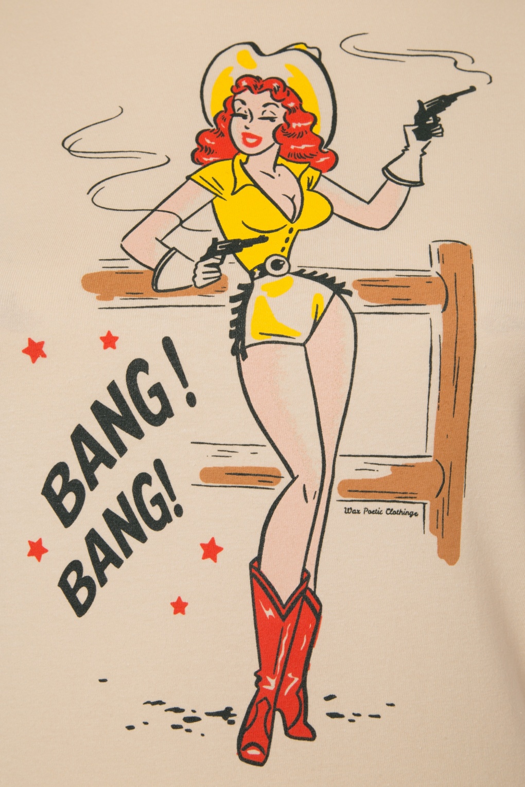 50s Cowgirl T Shirt In Beige