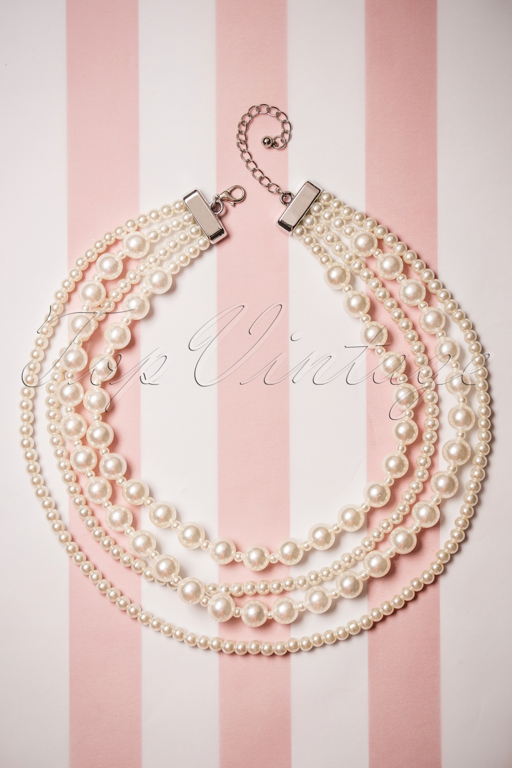 50s Jackie Layered Pearl Necklace in Cream