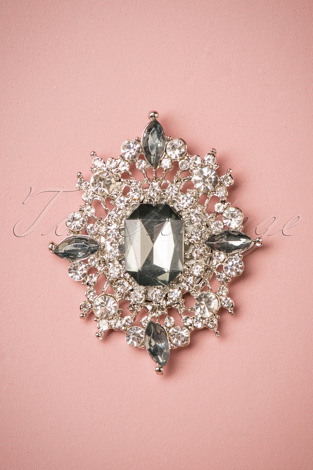 50s Diamond Explosion Brooch in Grey