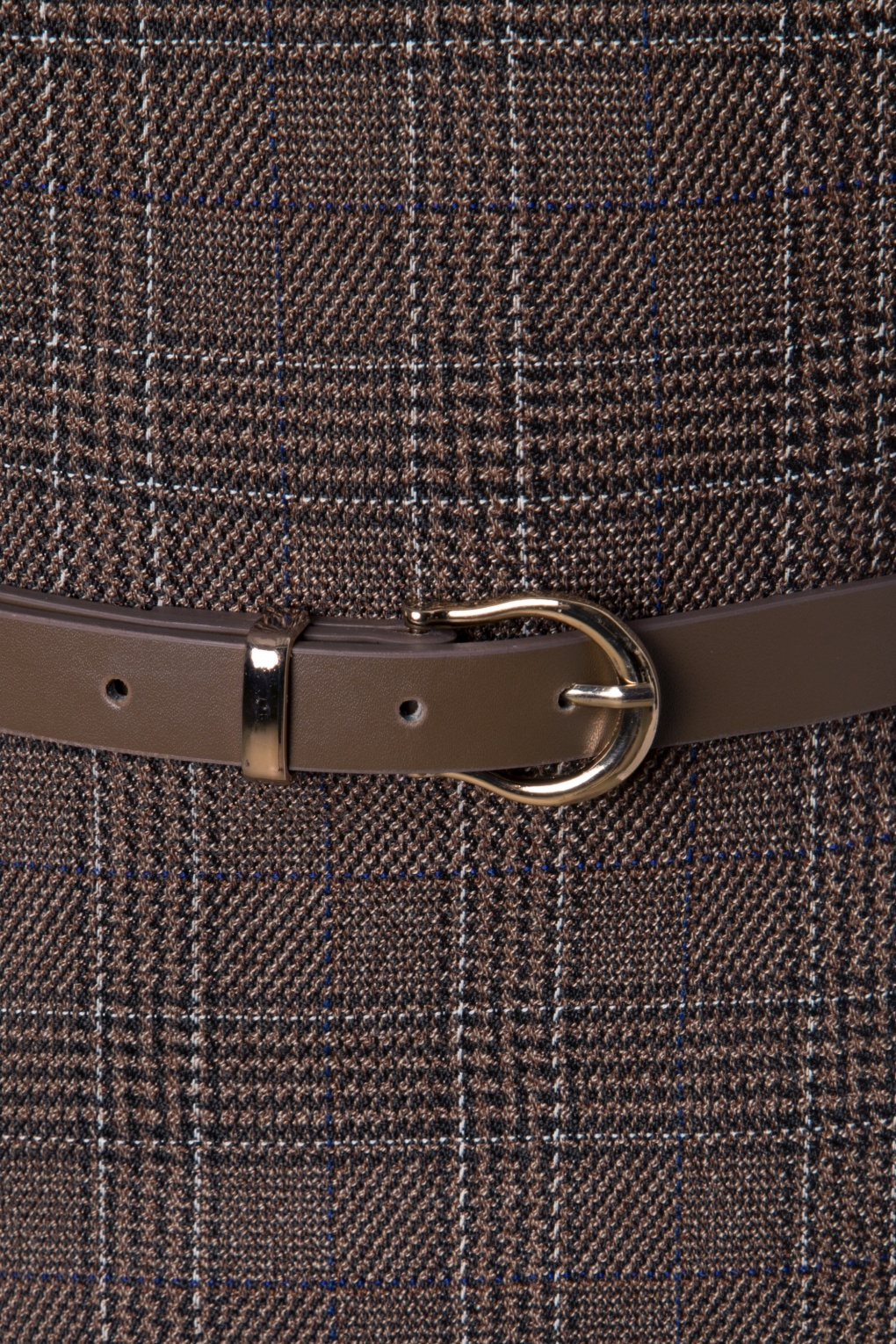 50s Adeline Librarian Check Pencil Dress in Brown