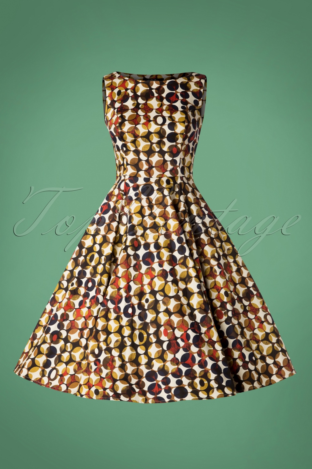 50s Audrey Swing Dress In Cream