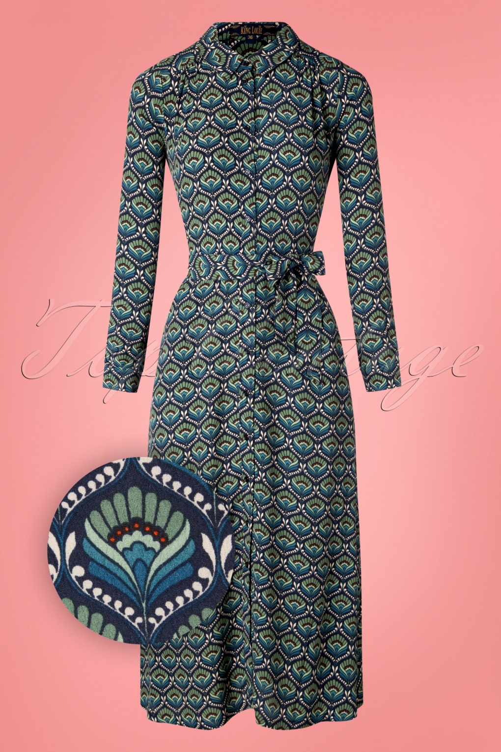 60s Midi Adonis Dress in Dark Navy