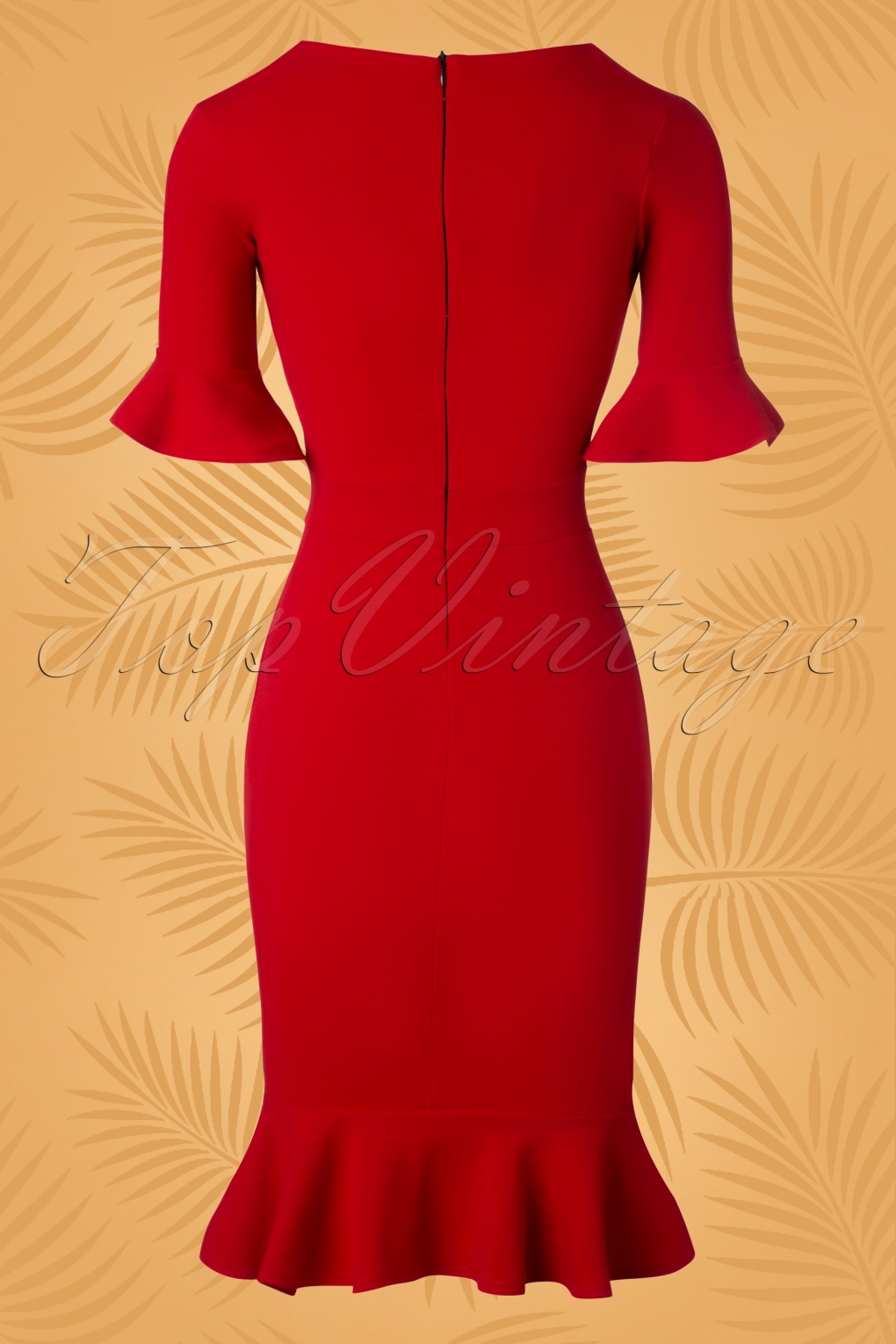 50s Abbey Pencil Dress In Red