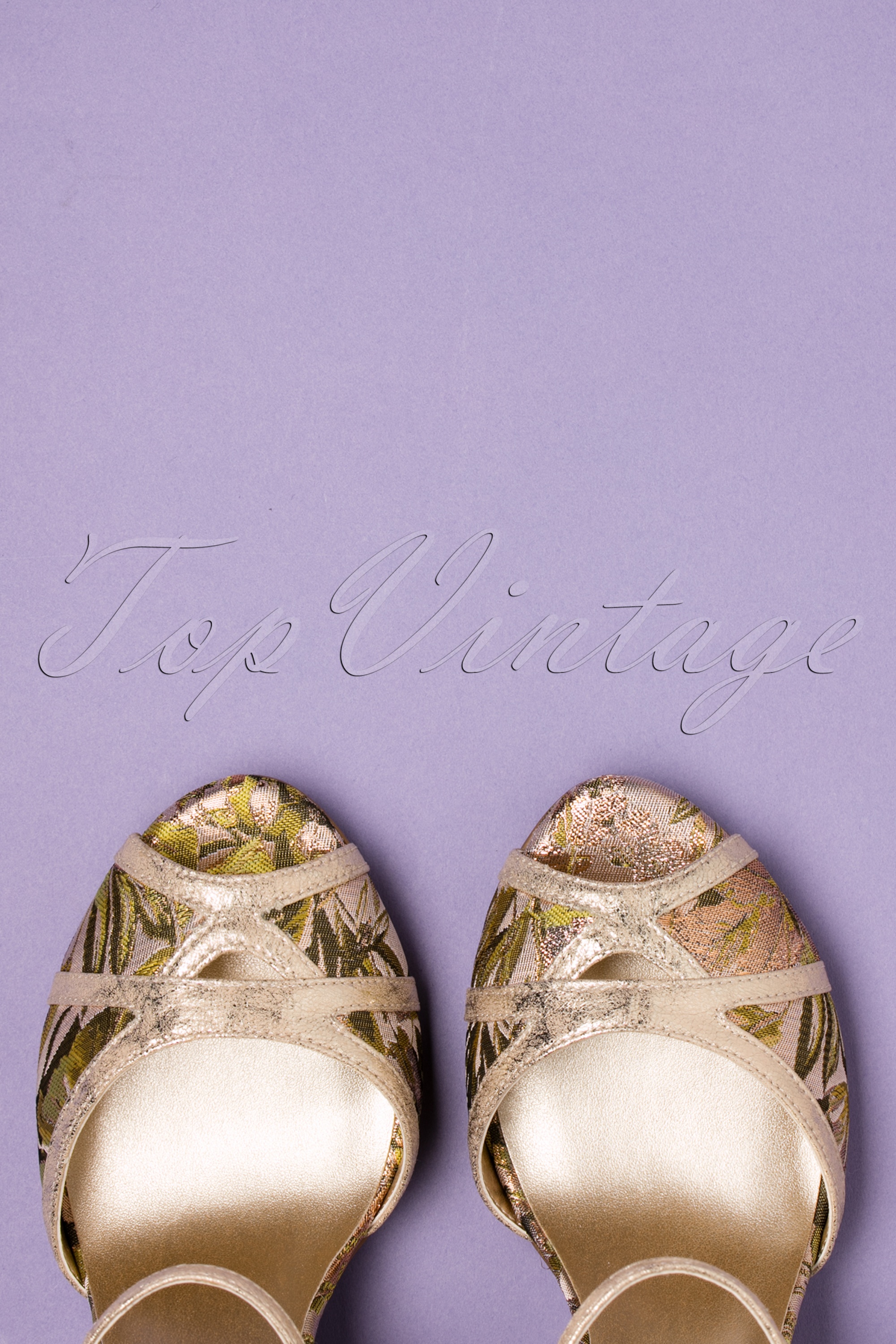 Ruby Shoo Eliza Peeptoe Grün in Gold | Einkaufen bei Topvintage