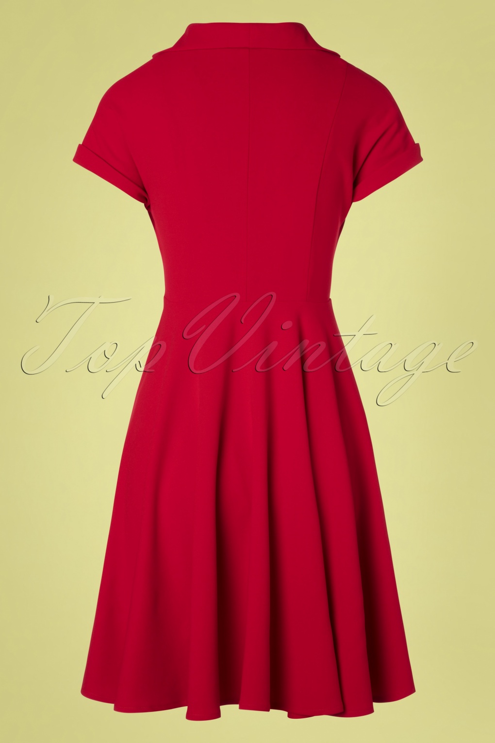 40s Valencia Swing Dress in Deep Red