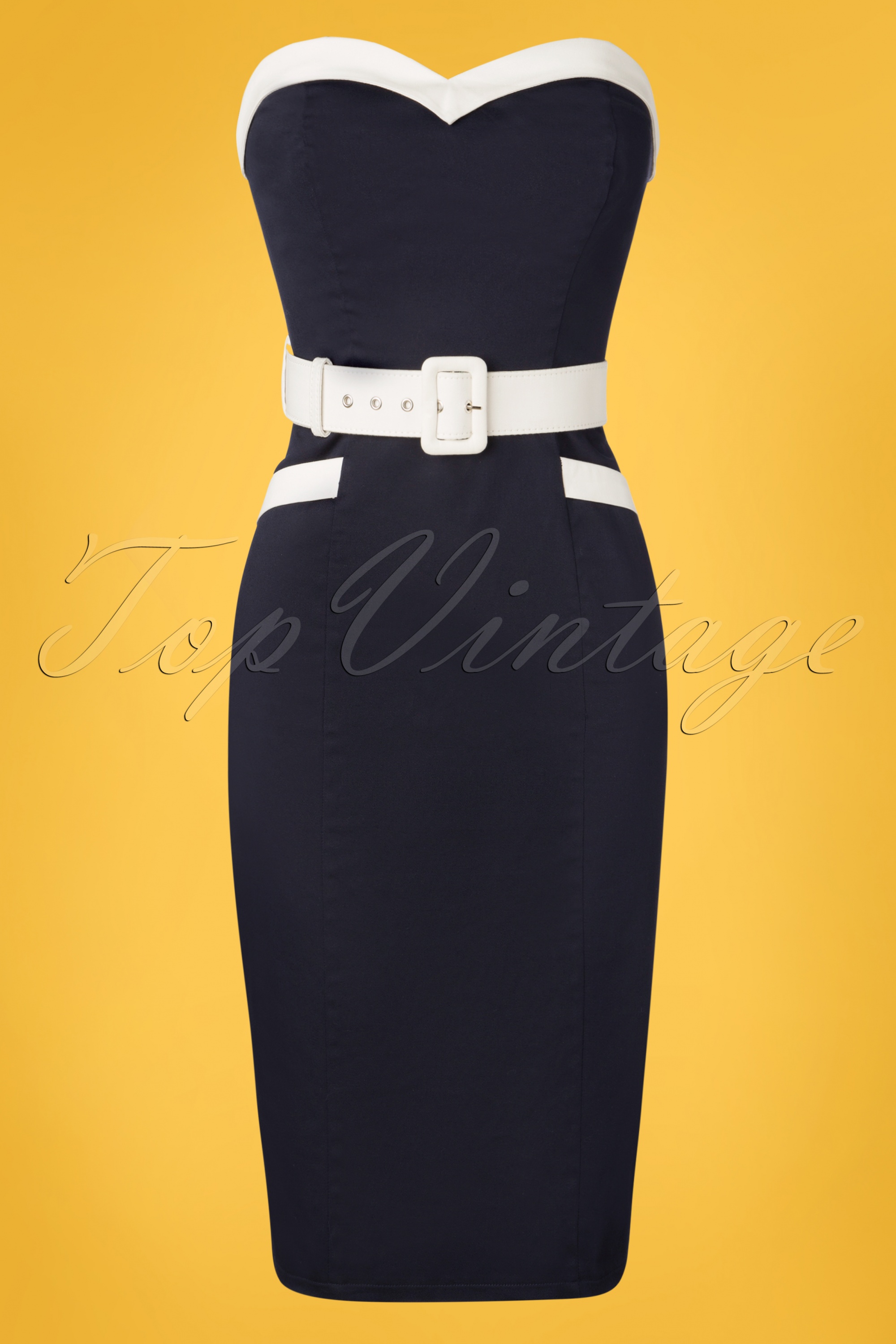 Collectif Clothing Georgie – Nautisches Neckholder-Bleistiftkleid in ...