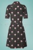 60s Betsy Daisy Dot Dress in Black
