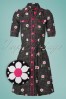 60s Betsy Daisy Dot Dress in Black