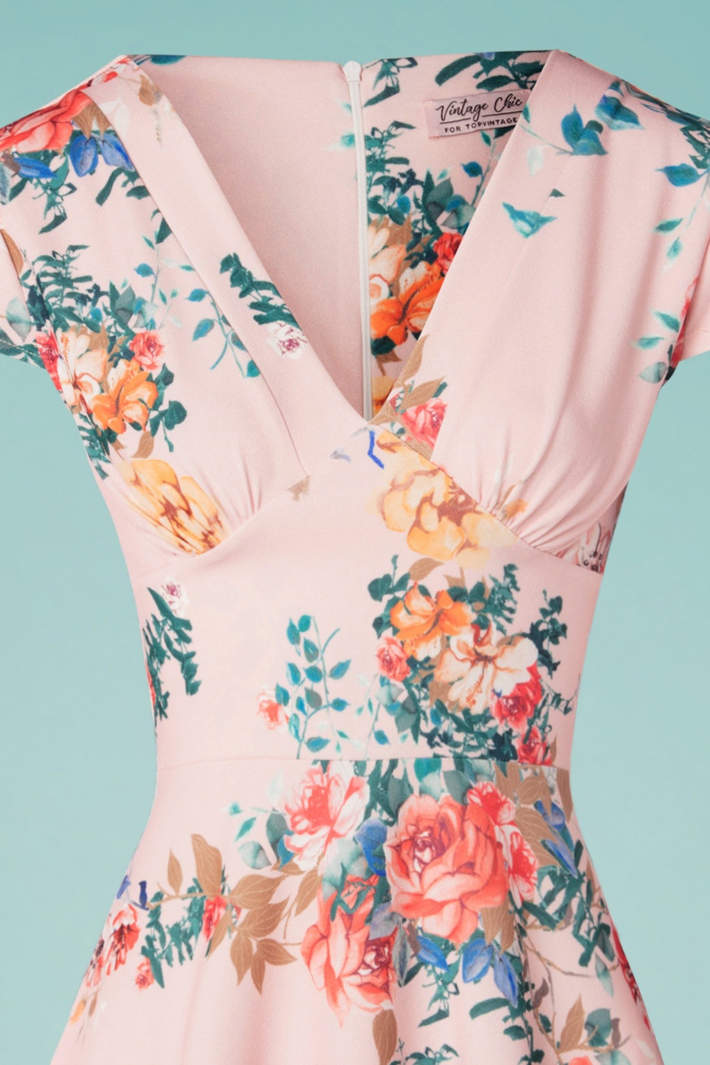 50s Bianca Bouquet Swing Dress in Pink