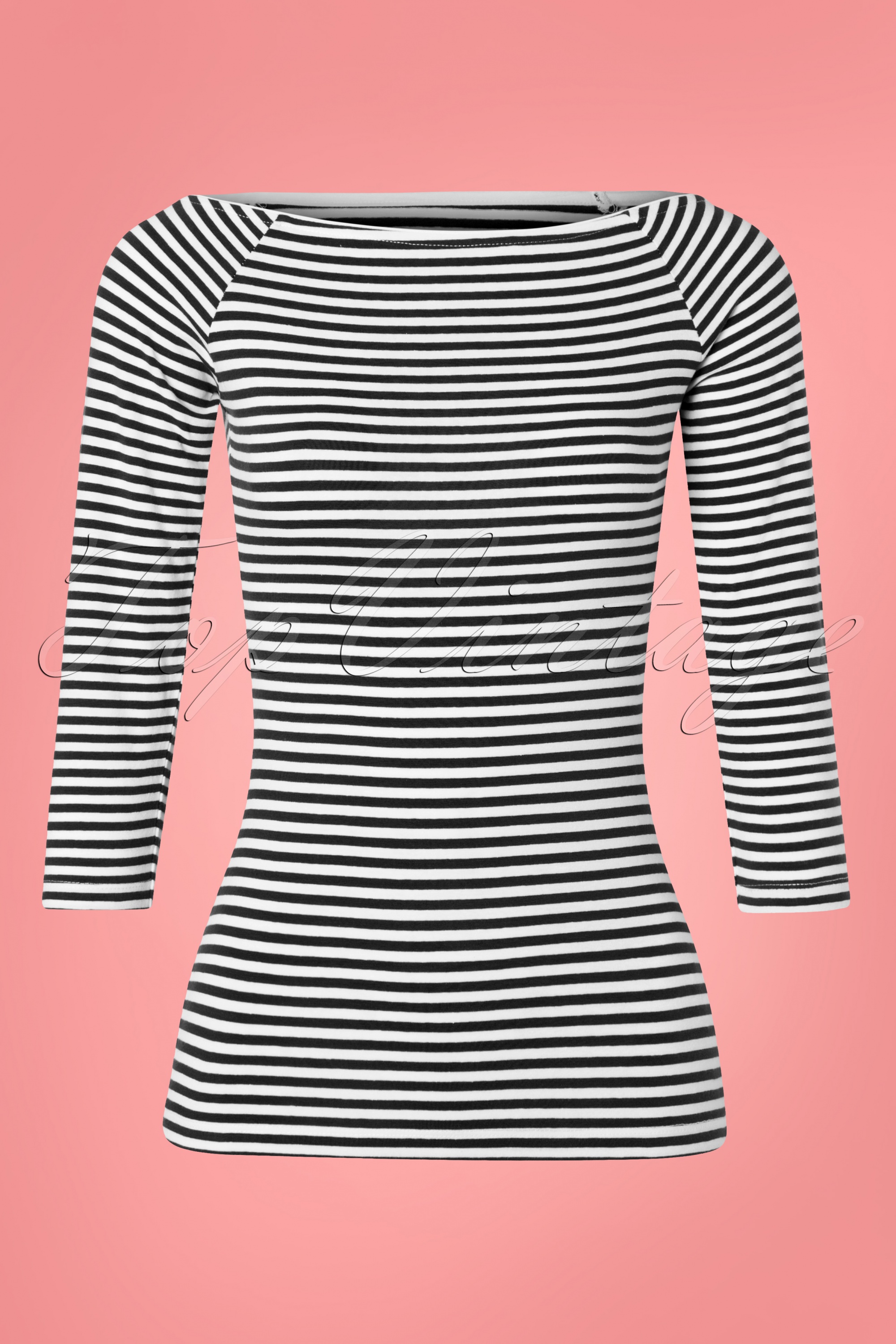 Collectif Clothing Frou Frou Gestreiftes T-Shirt in Schwarz und Weiß ...