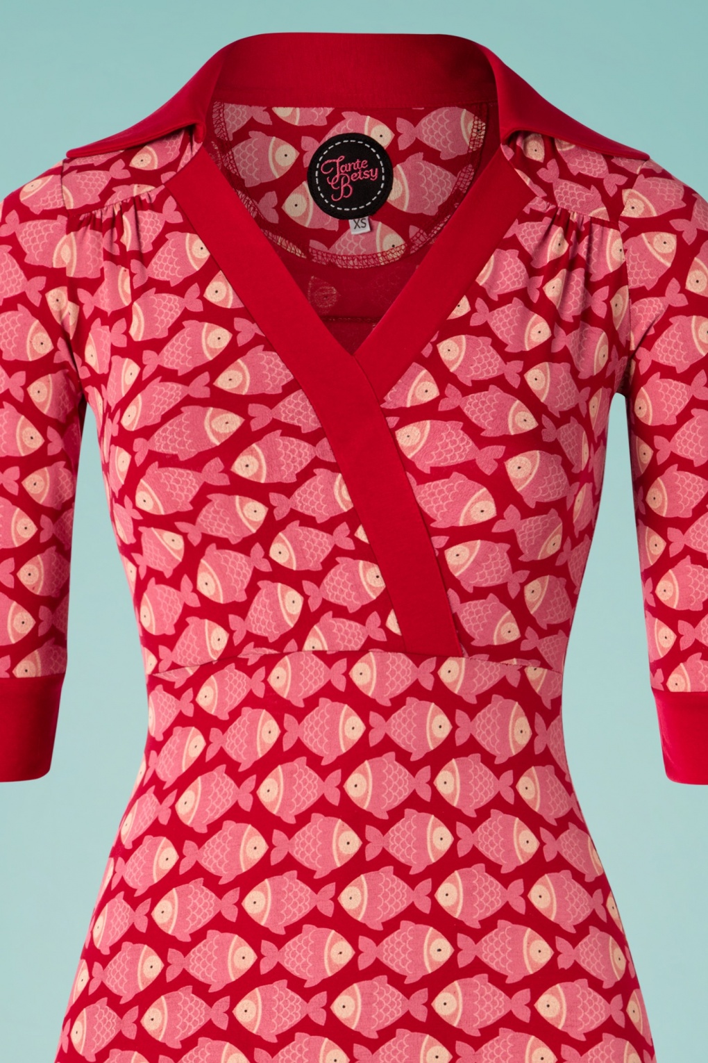 60s Zoe Fish Dress in Red