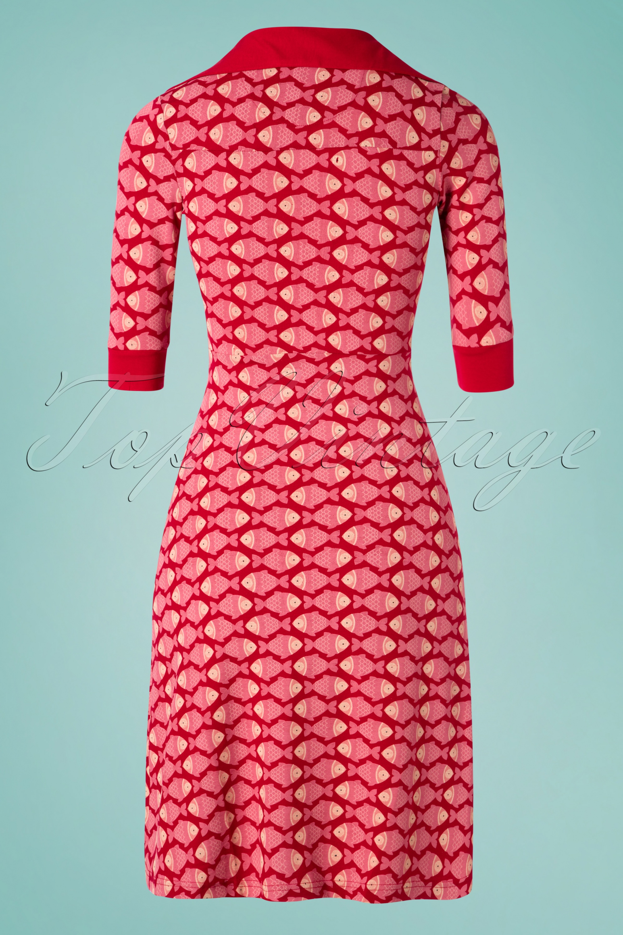 Tante Betsy Zoe Fish-jurk in rood | Shop bij Topvintage