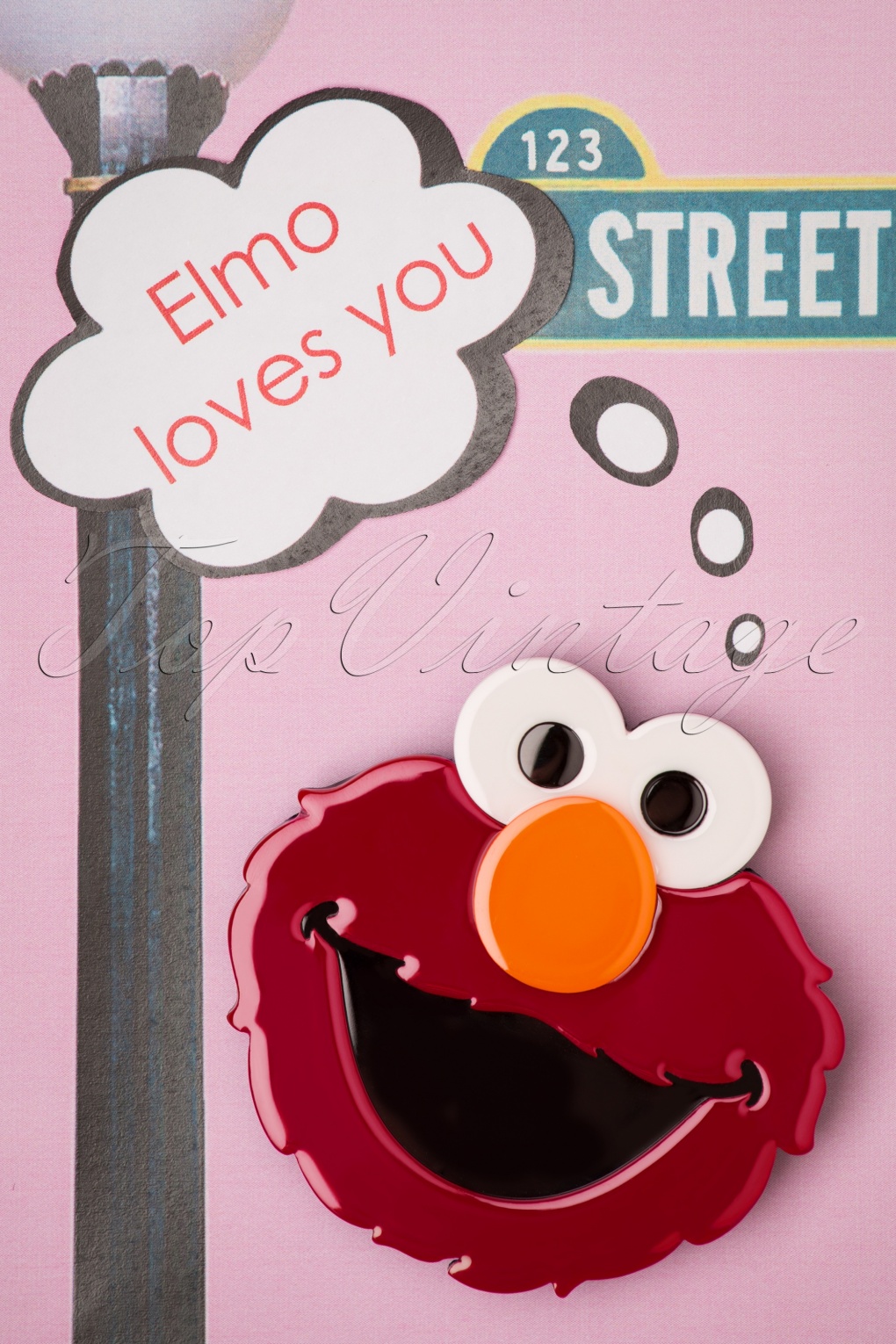 60s Elmo Brooch in Red
