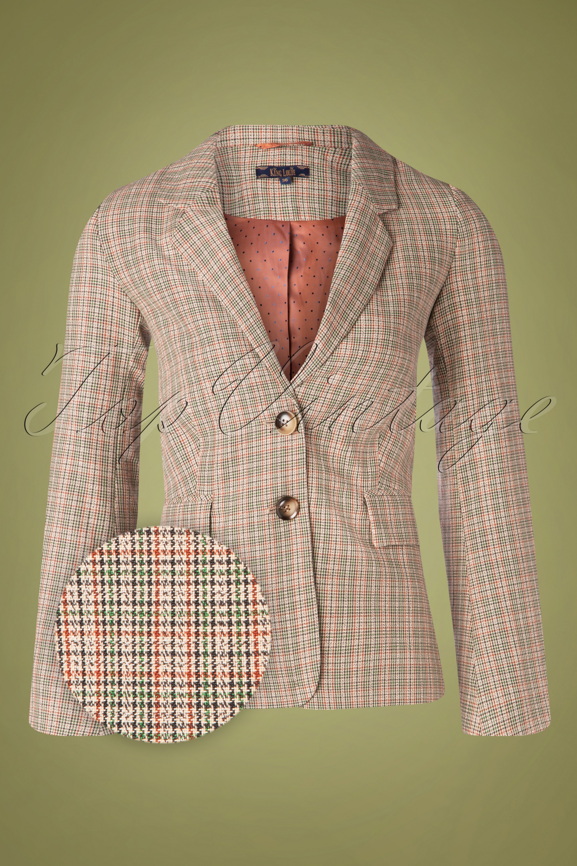King Louie Daisy Connery-blazer in beige | Shop bij Topvintage