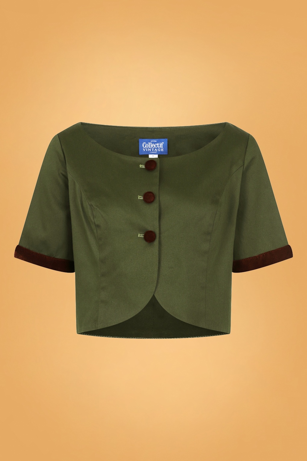 Collectif Clothing 50s Dale Jacket in Green | Shop at Topvintage