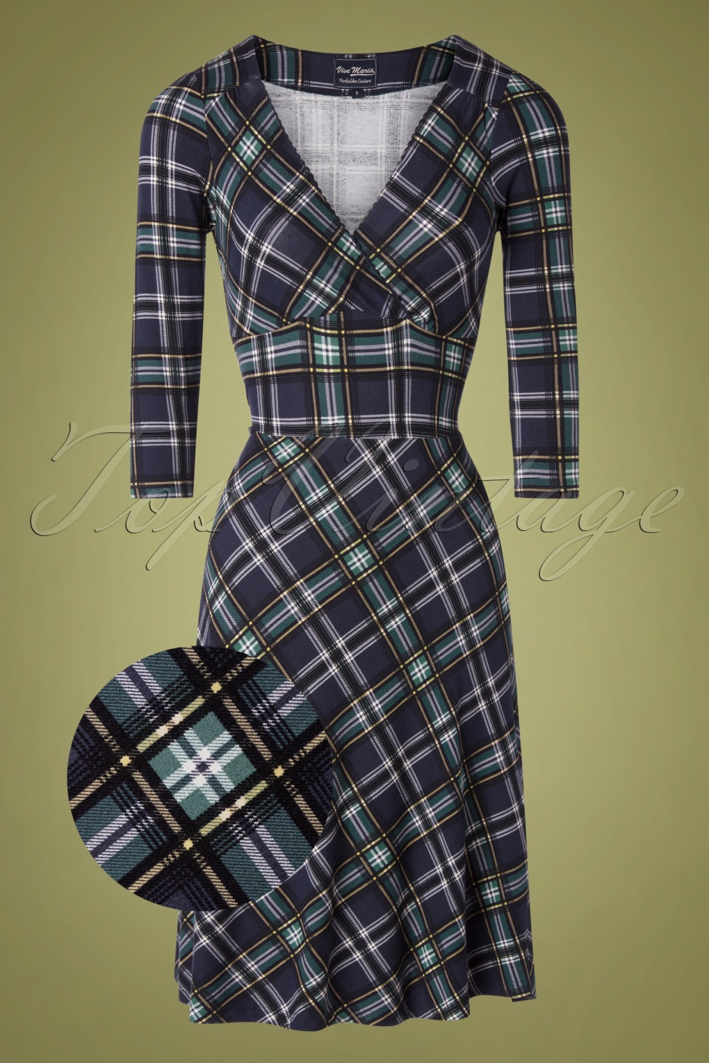 50s Very British Dress in Dark Blue