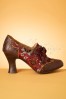 40s Daisy Floral Booties in Russet