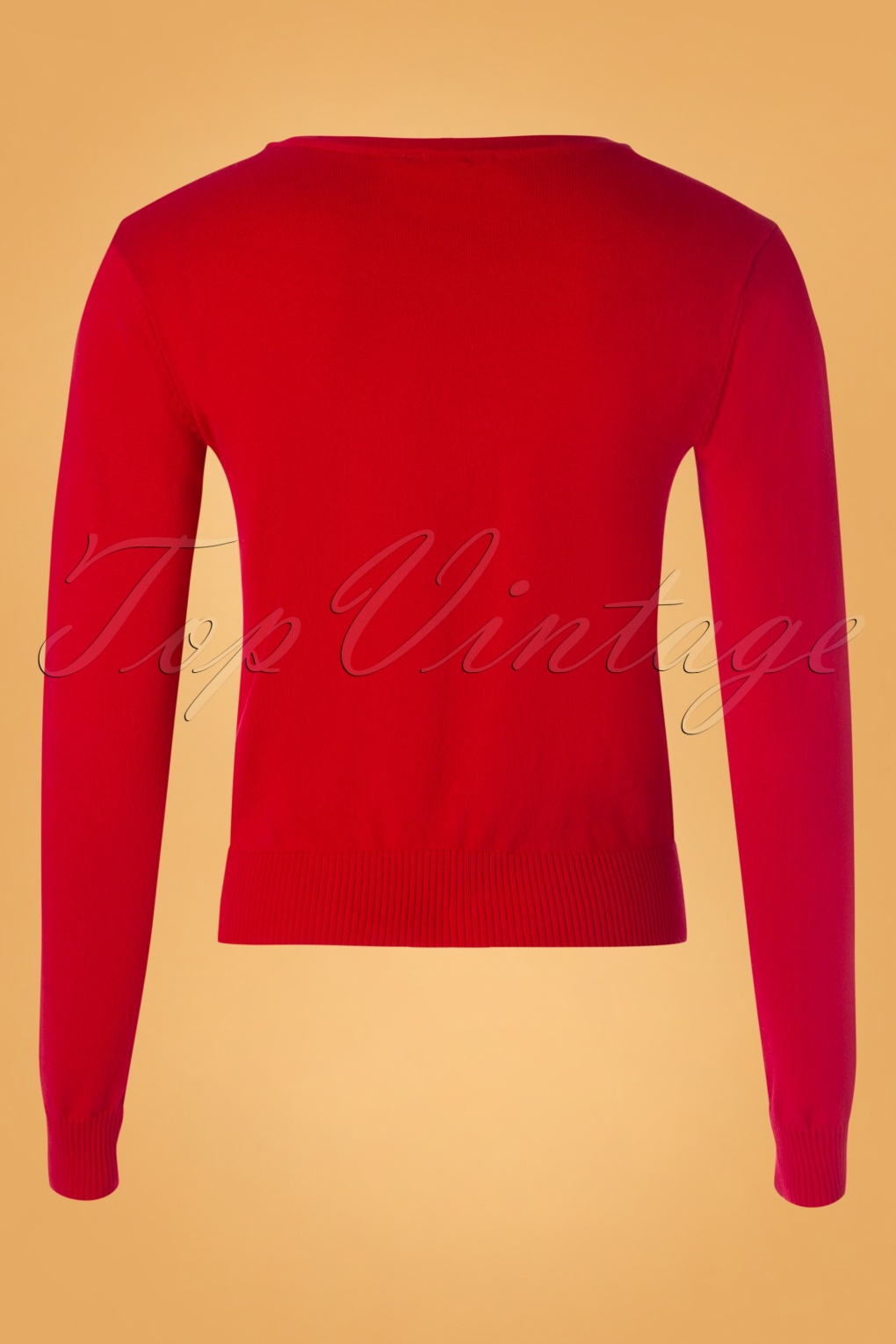 50s Rocking Robin Cardigan in Dark Red