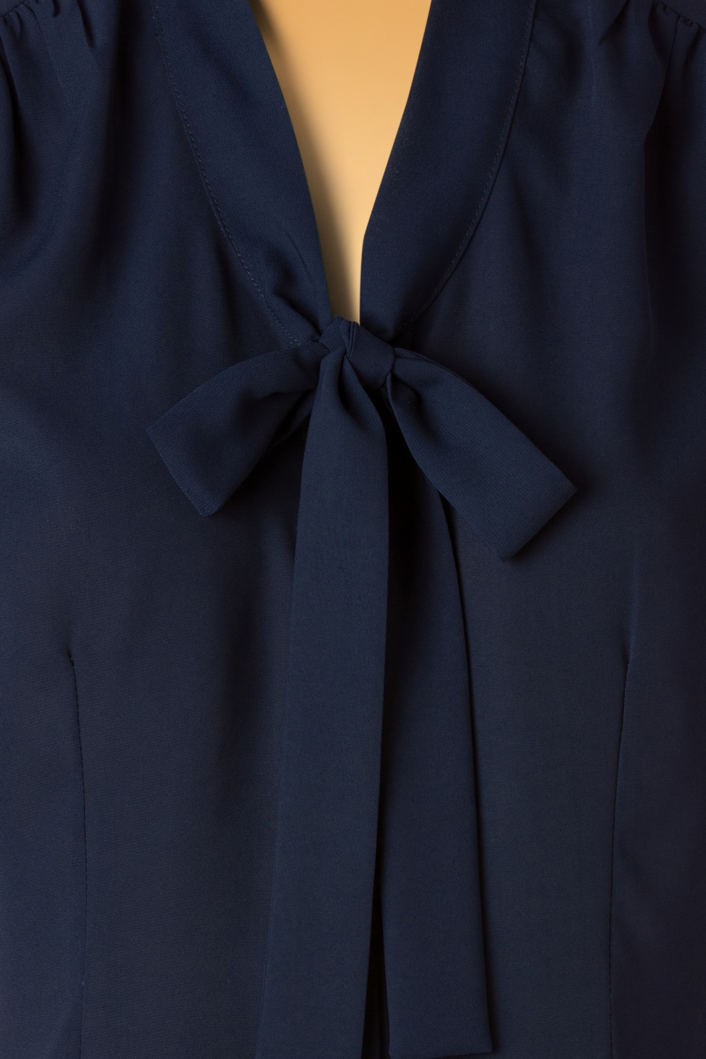 50s Perfect Bow Blouse in Midnight Blue
