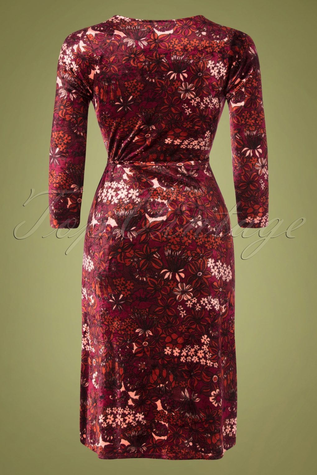 60s Mandy Crimson Wrap Dress in Windsor Red