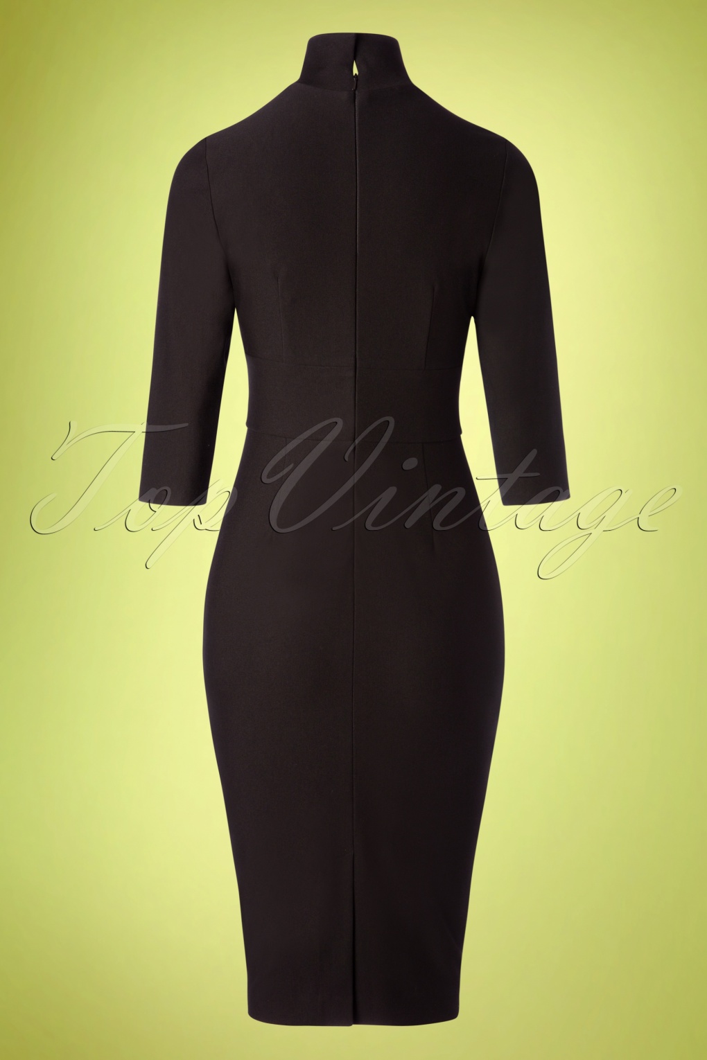 60s Secretary Pencil Dress in Black