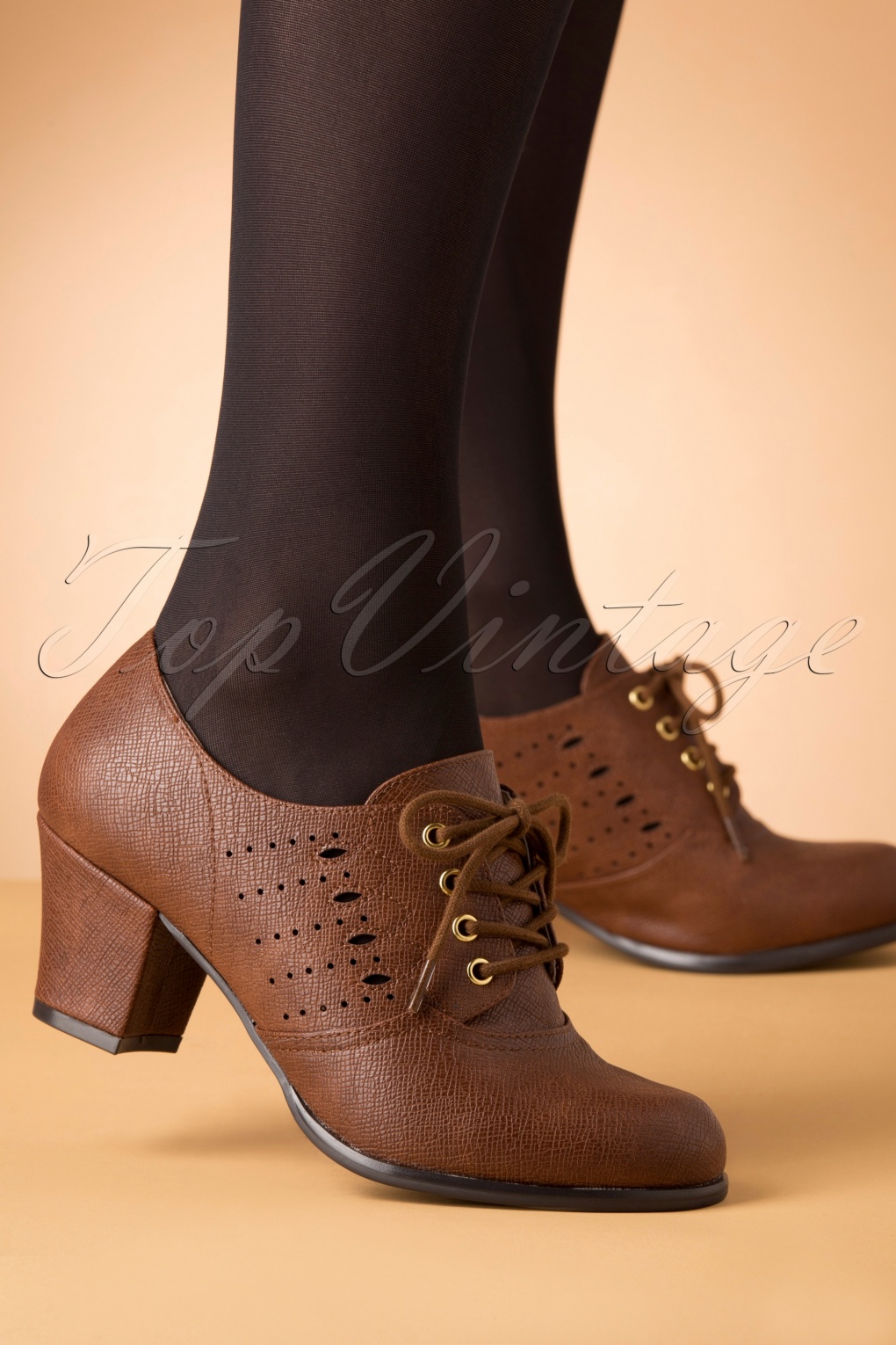 40s Rosie Oxford Shoe Bootie in Tan