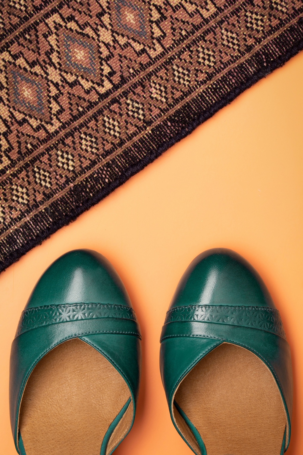 50s Jay Leather Pumps in Marine Teal
