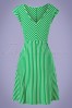 60s Grace Breton Stripe Dress in Very Green