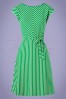 60s Grace Breton Stripe Dress in Very Green