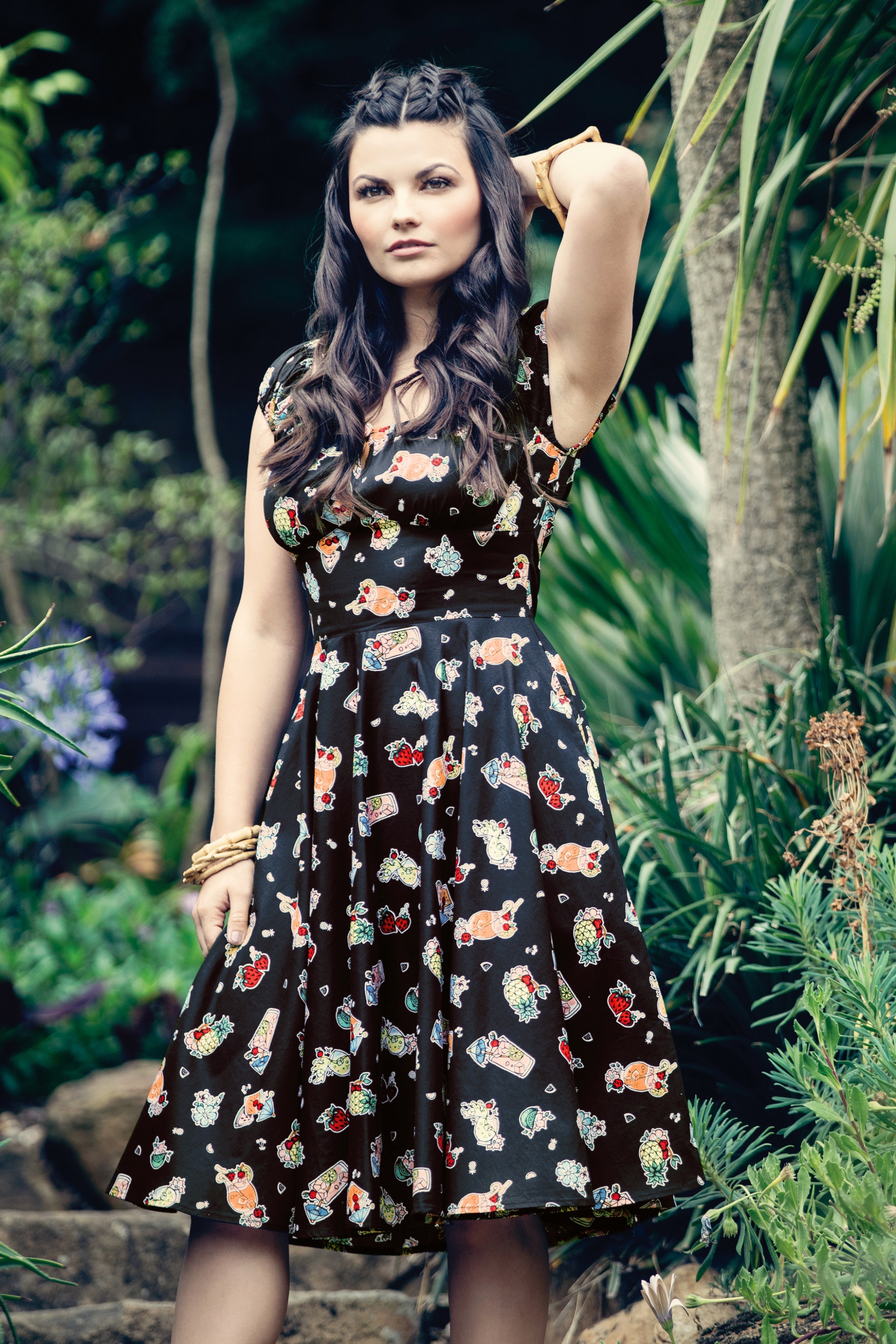 Bunny Pina Colada Swing-Kleid in Schwarz | Einkaufen bei Topvintage