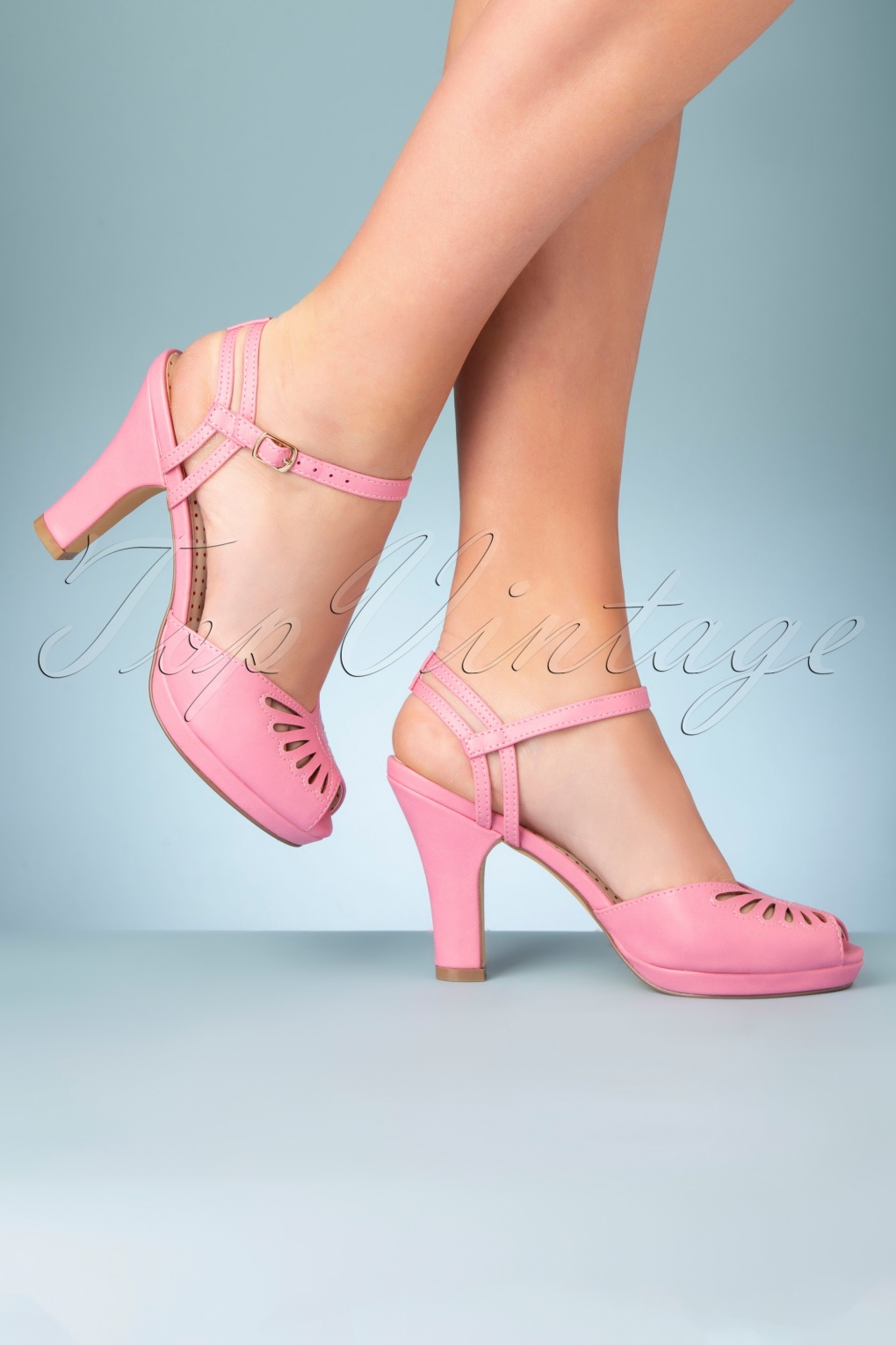 50s Loraine Butterfly Platform Sandals in Rosette