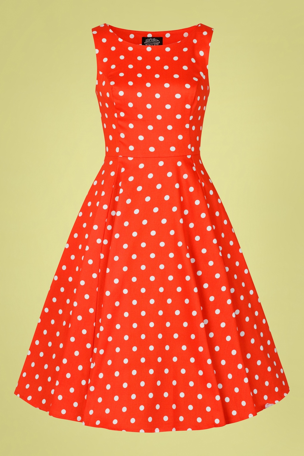 50s Sandy Polkadot Swing Dress in Red