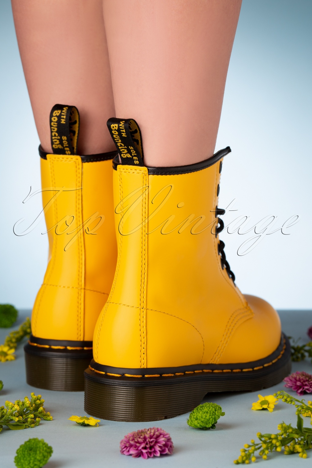 1460 Smooth Ankle Boots in Yellow