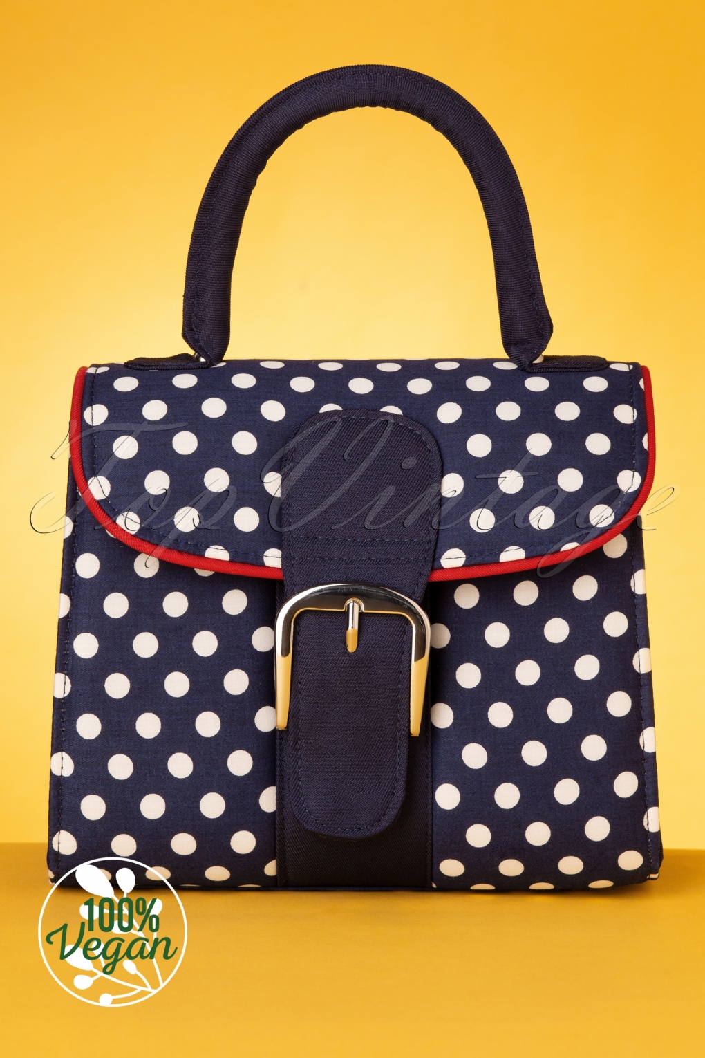 Ruby Shoo Riva Polkadot Bag Années 60 en Bleu Marine | Acheter chez ...