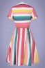 50s Kate Rainbow Stripe Shirt Dress in Multi