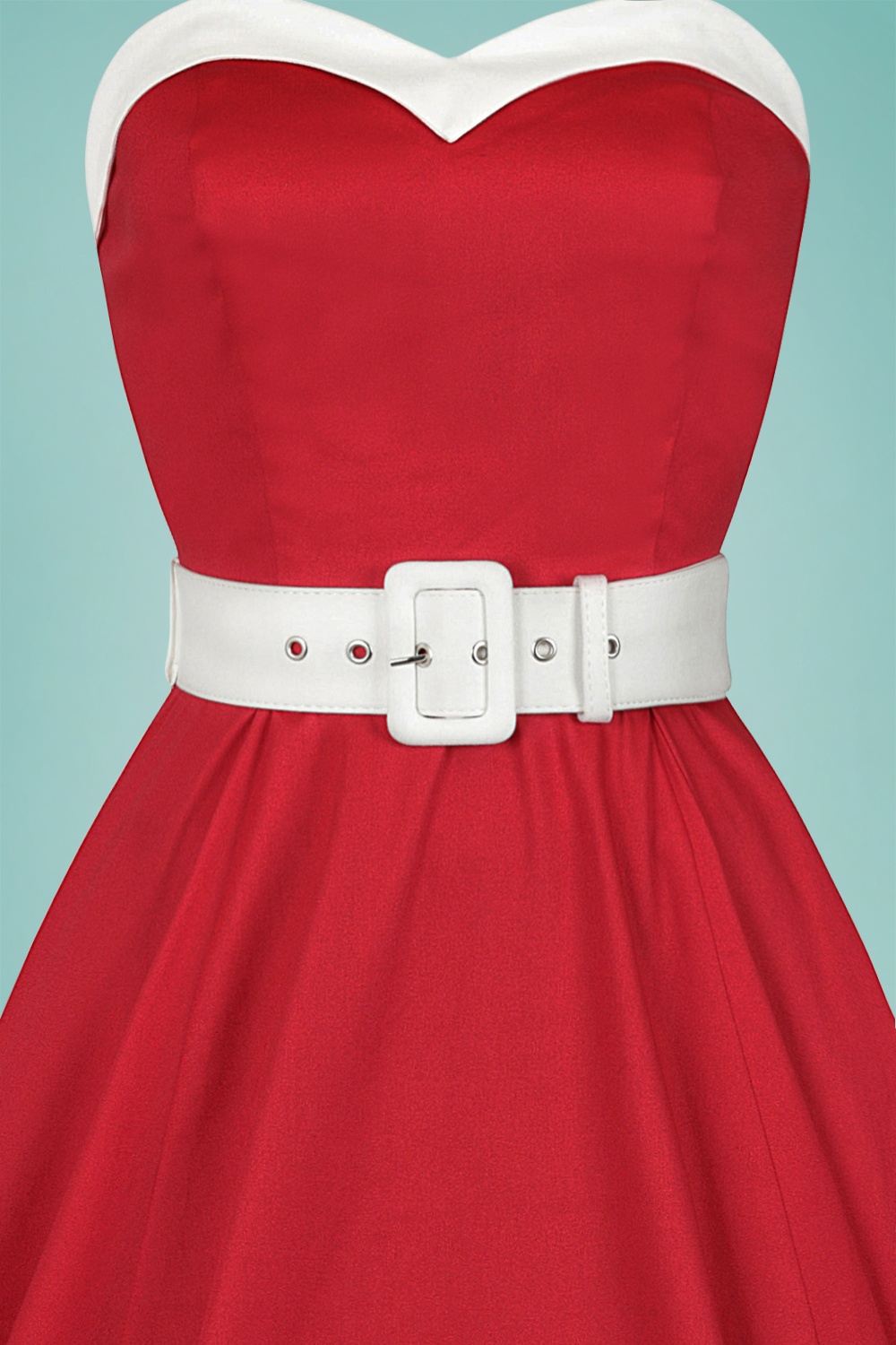 Collectif Clothing Georgie Nautical halter swingjurk in rood | Shop bij ...