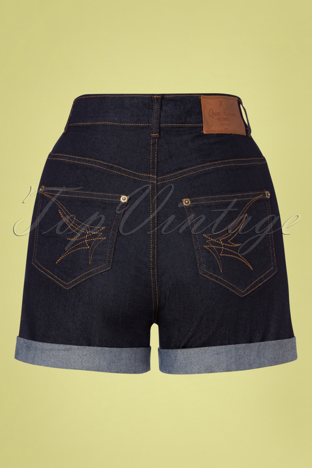 50s Ash Denim Shorts in Dark Blue