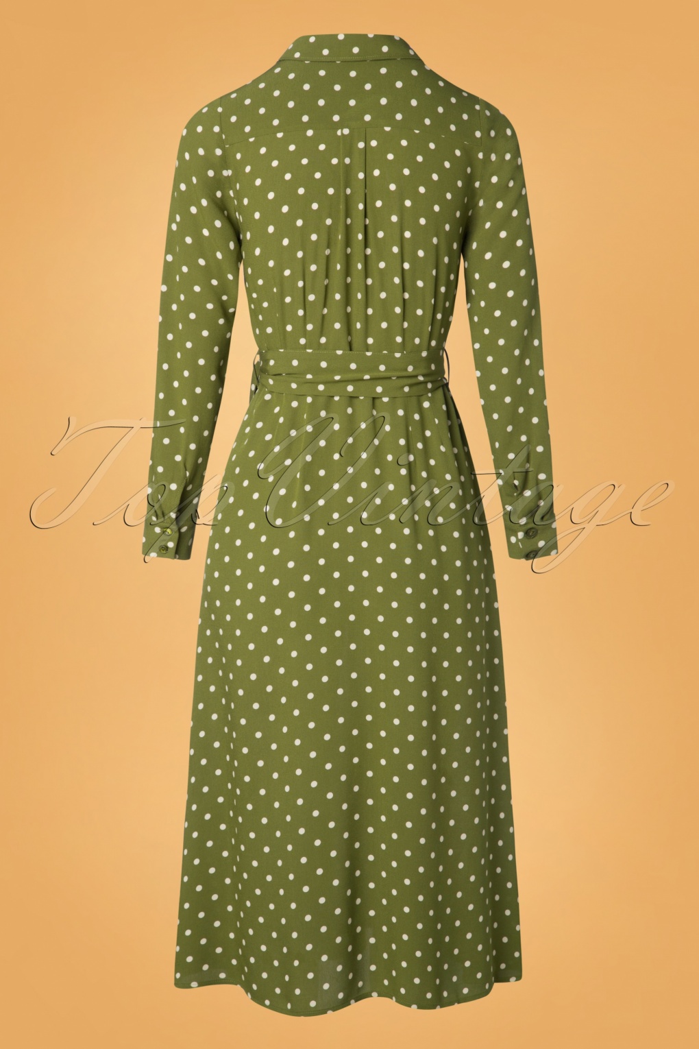 60s Rosie Pablo Midi Dress in Olive Green